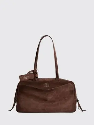 Balenciaga Carrie Medium Suede Bag - Brown