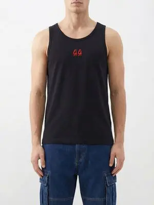 44 LABEL GROUP Stretch Cotton Tank Top - Black