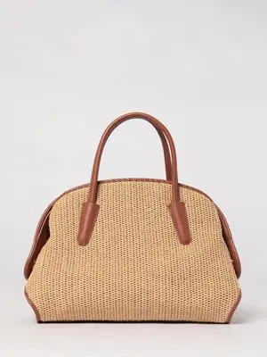 COCCINELLE Tylde Crochet Raffia And Hammered Leather Bag - Brown