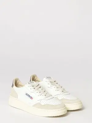 AUTRY Medalist Low Bi Leather Sneakers With Perforated Toe - Gold