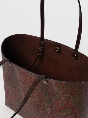 Etro Paisley Print Leather Tote Bag