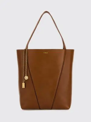Chloé Textured Leather Shoulder Bag - Burnt