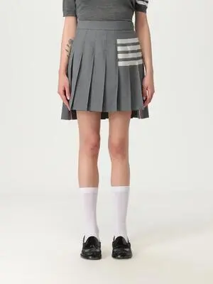 Thom Browne Pleated Skirt With Signature Stripes - Grey