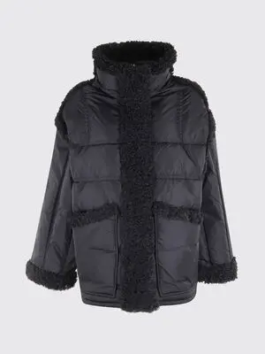 STAND STUDIO Padded Jacket With Fur Trim - Black 1