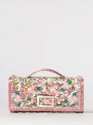 ROGER VIVIER Belle Vivier Embroidered Satin Clutch