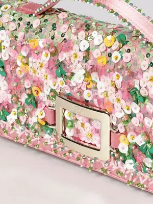 ROGER VIVIER Belle Vivier Embroidered Satin Clutch