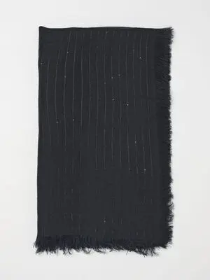 Fabiana Filippi Linen And Lurex Scarf - Blue