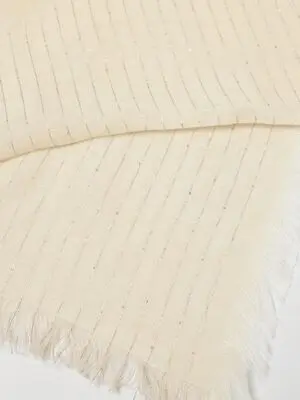 Fabiana Filippi Linen And Lurex Scarf - Butter