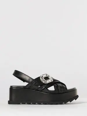 ROGER VIVIER Slidy Viv Wedge Sandals - Black