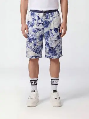 Philipp Plein Graphic Print Linen Blend Shorts