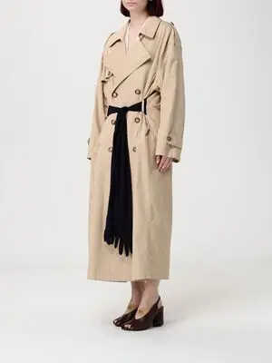 MAISON MARGIELA Double Breasted Cotton Oversized Trench Coat