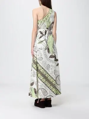 Tory Burch Printed Cotton One Shoulder Dress
