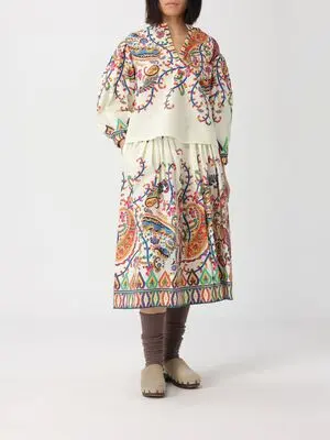 Etro Cotton Midi Skirt With Paisley Print - White