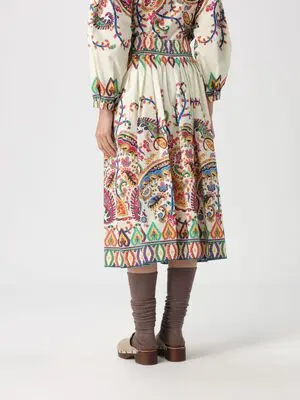 Etro Cotton Midi Skirt With Paisley Print - White