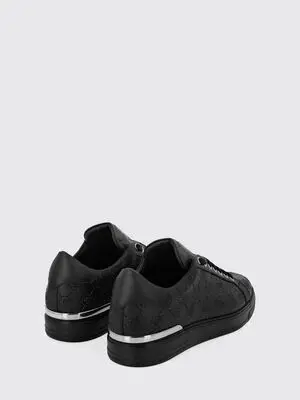 Philipp Plein Leather Sneakers With Rhinestone Hexagon - Black