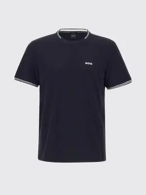 BOSS Cotton T-shirt With Logo - Blue