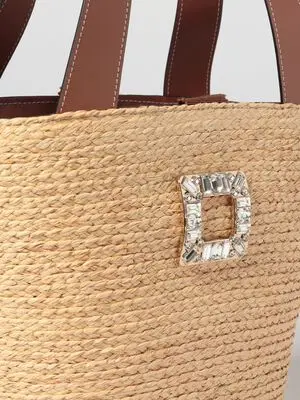 ROGER VIVIER Raffia Shoulder Bag With Jewel Buckle
