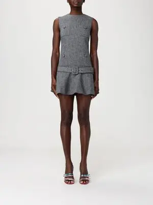 SELF-PORTRAIT Wool Blend Mini Dress - Grey