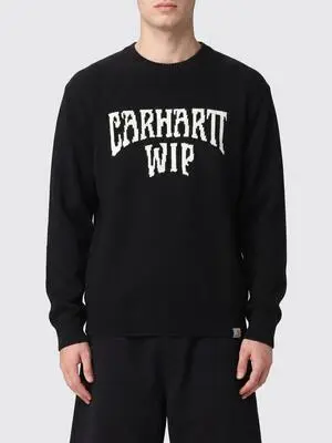 Carhartt Work In Progress All-over Jacquard Logo Cotton Crewneck Jumper - Grey