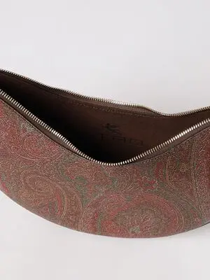 Etro Essential Paisley Print Coated Cotton Shoulder Bag - Brown