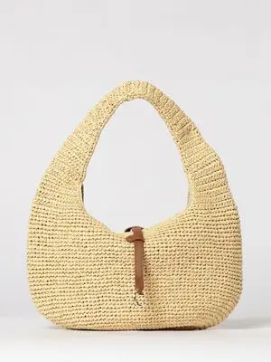 COCCINELLE Coccinelle Crochet Raffia Shoulder Bag Brown