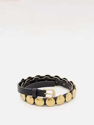 GOLDEN GOOSE Embellished Leather Belt - Black