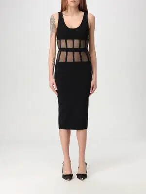 Elisabetta Franchi Sheer Paneled Midi Dress