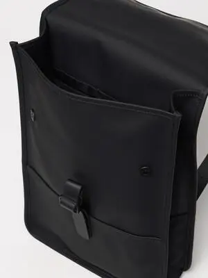Rains Puffed Mini Backpack In Waterproof Pu - Black