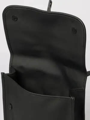 Rains Puffed Mini Backpack In Waterproof Pu - Black