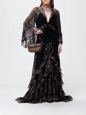 Etro Paisley Print Silk Bandeau With Beaded Fringes