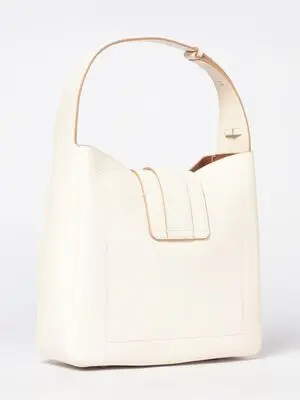 Hogan Grained Leather Hobo Shoulder Bag - White