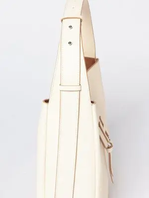Hogan Grained Leather Hobo Shoulder Bag - White