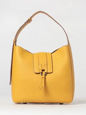 Hogan Grained Leather Hobo Shoulder Bag - Yellow