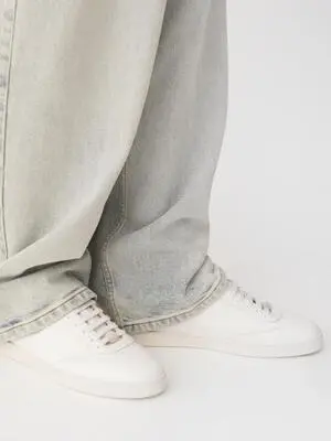 Fabiana Filippi Natural Grain Leather Lace-up Sneakers