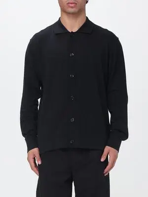 PAOLO PECORA Cotton Polo Cardigan - Black