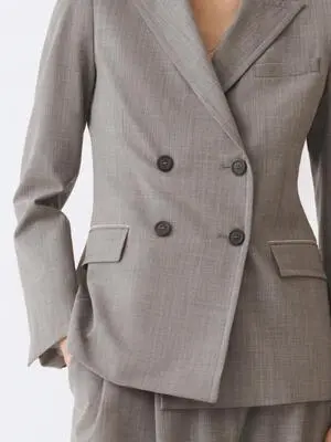 Fabiana Filippi Double-breasted Virgin Wool Blazer