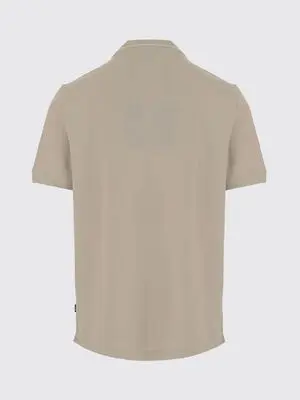 BOSS Cotton Polo Shirt With Striped Collar - Beige