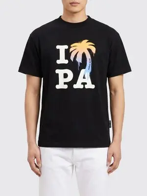 Palm Angels Cotton Crewneck T-shirt With Logo Print