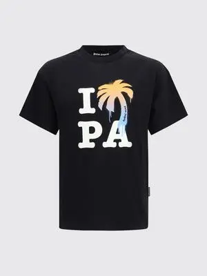Palm Angels Cotton Crewneck T-shirt With Logo Print