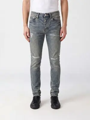PURPLE BRAND P001 Mid-rise Slim Fit Stretch Denim Jeans With Worn Effect - Blue