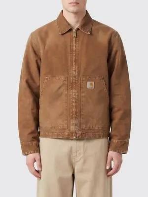 Carhartt Work In Progress Og Arcan Cotton Shirt Jacket With Zip And Patch Pockets - Brown