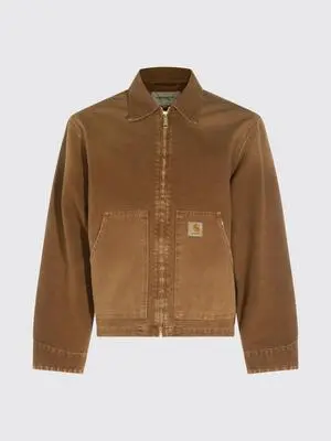 Carhartt Work In Progress Og Arcan Cotton Shirt Jacket With Zip And Patch Pockets - Brown