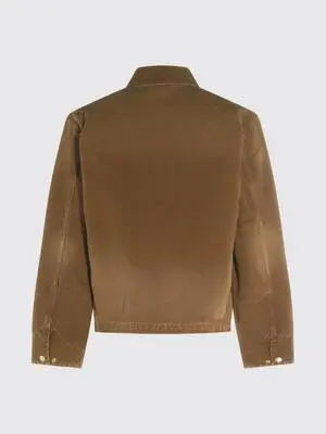 Carhartt Work In Progress Og Arcan Cotton Shirt Jacket With Zip And Patch Pockets - Brown