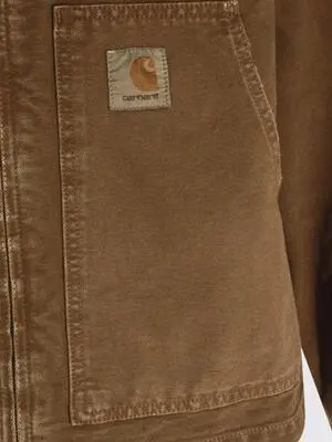 Carhartt Work In Progress Og Arcan Cotton Shirt Jacket With Zip And Patch Pockets - Brown