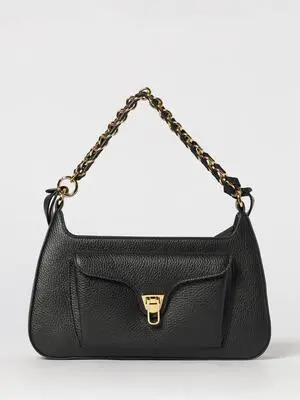 COCCINELLE Shoulder Bag With Chain Detail - Black