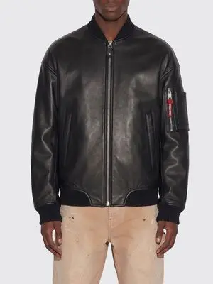 Dsquared2 Leather Bomber Jacket - Black