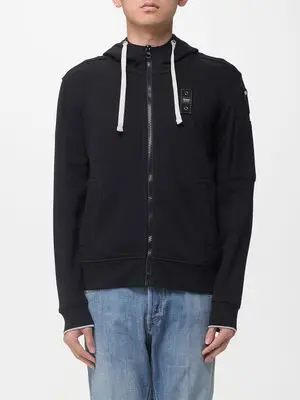 BLAUER. Cotton Zip-up Hoodie With Logo