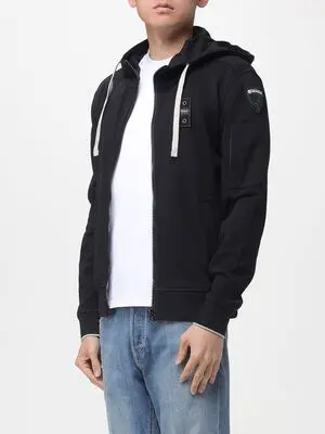 BLAUER. Cotton Zip-up Hoodie With Logo