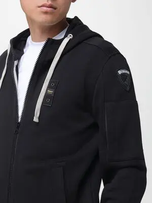 BLAUER. Cotton Zip-up Hoodie With Logo