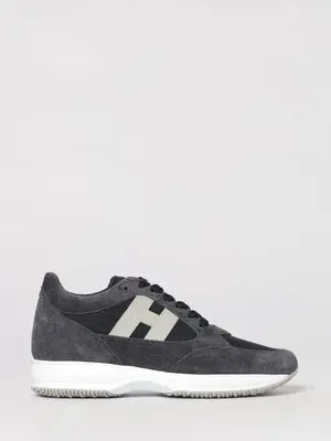 Hogan Interactive Sneakers In Suede And Nylon Blue
